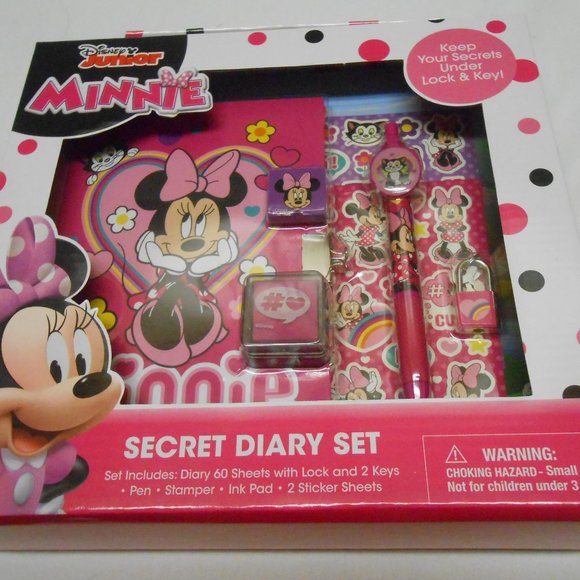 Disney | Toys | New Disney Junior Minnie Mouse Secret Diary Set W Lock ...